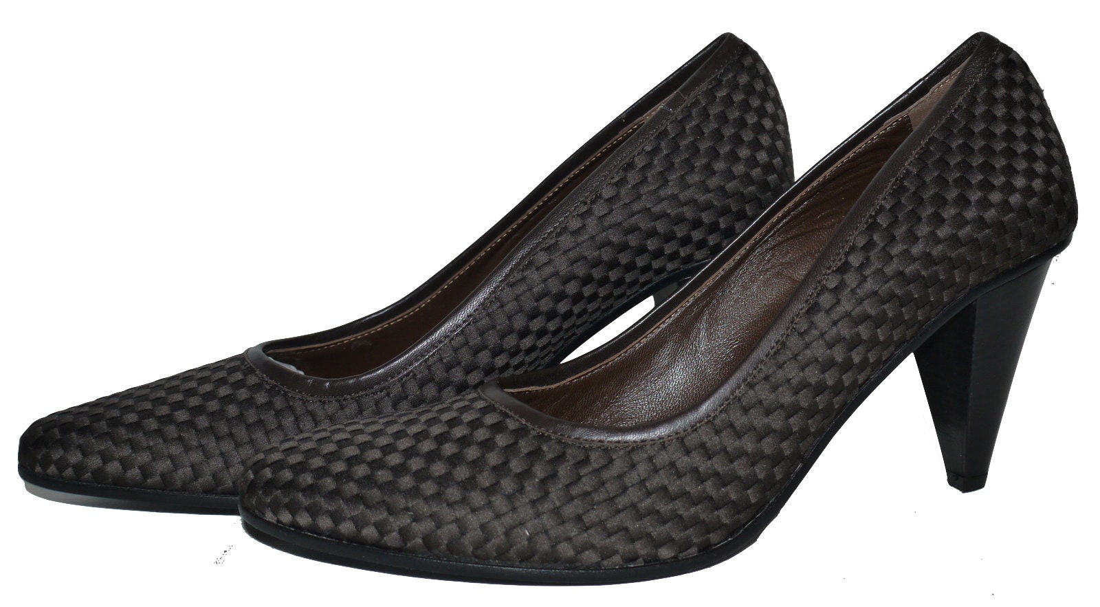 Vintage 1990's Luc Berjen Brown Ibis Woven Heeled Court Shoe - Etsy