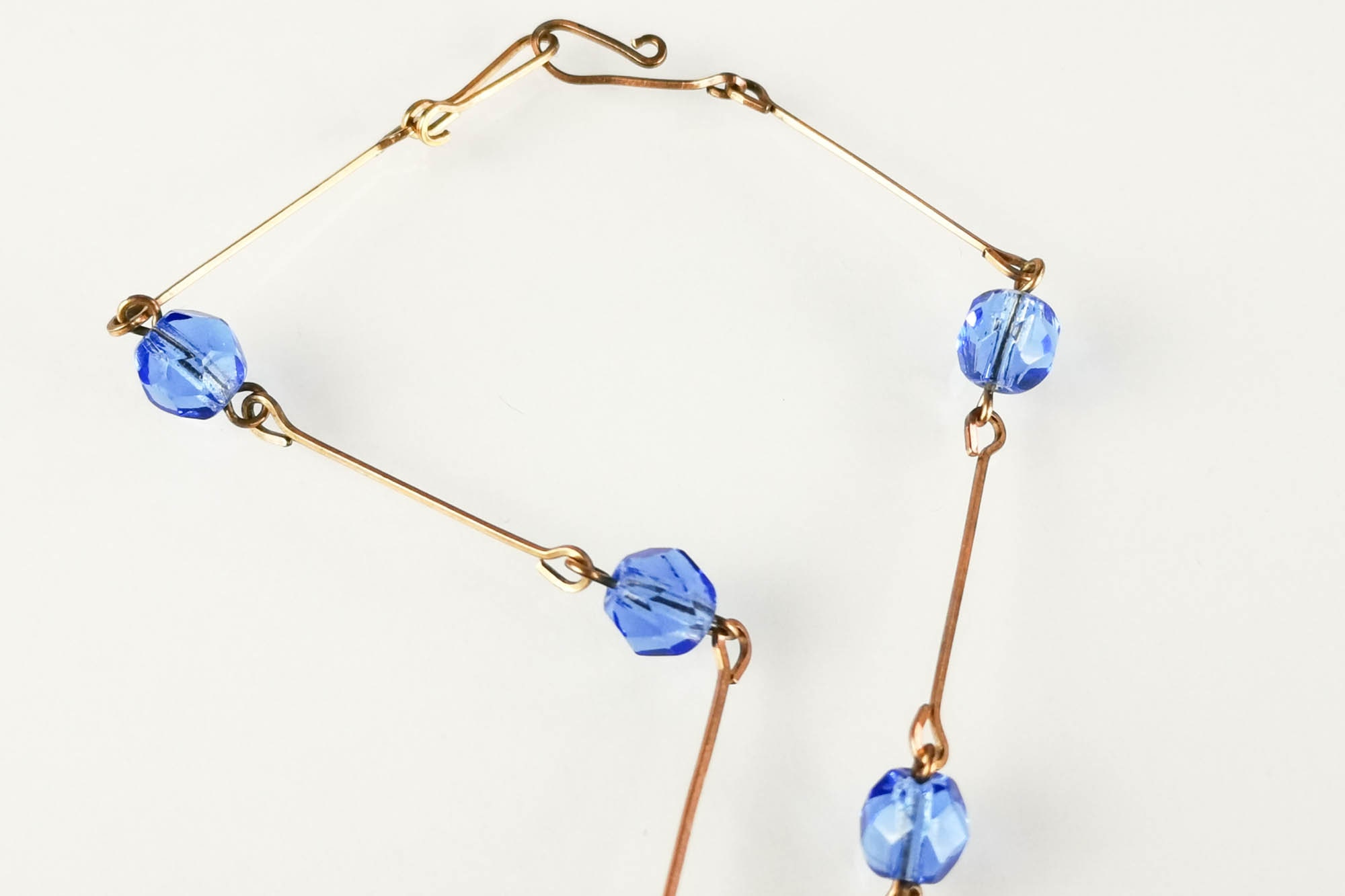 Czech ART DECO Rolled Gold Cornflower Blue Crystal Glass - Etsy UK