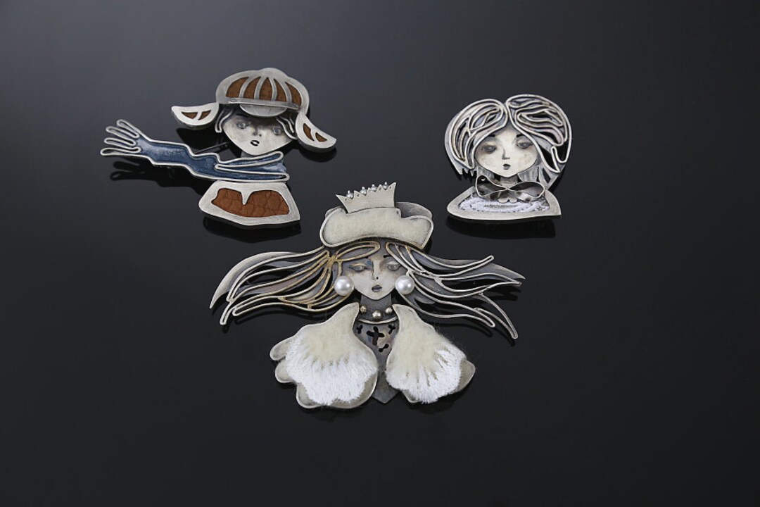 Set of Jewelry, Silver Brooches, Fantasy Jewelry, Snow Queen, Art ...