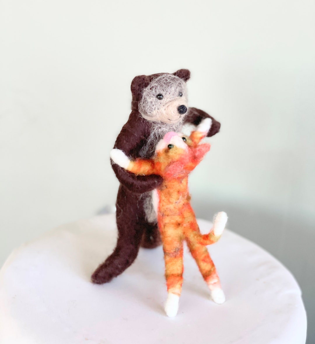 Dancer Wedding Cake Topper Dancing Tango Animals Bear & Cat Wedding ...