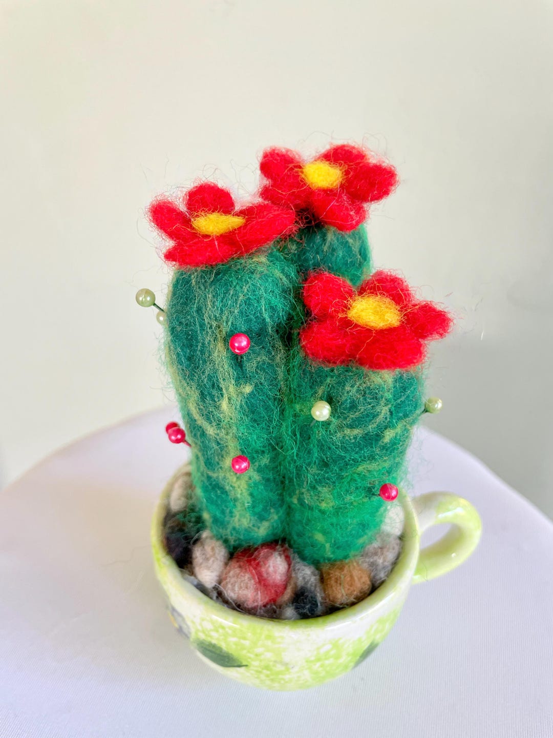 Needle Felted Cactus Pincushions Cactus Decorations Decorative Deco ...