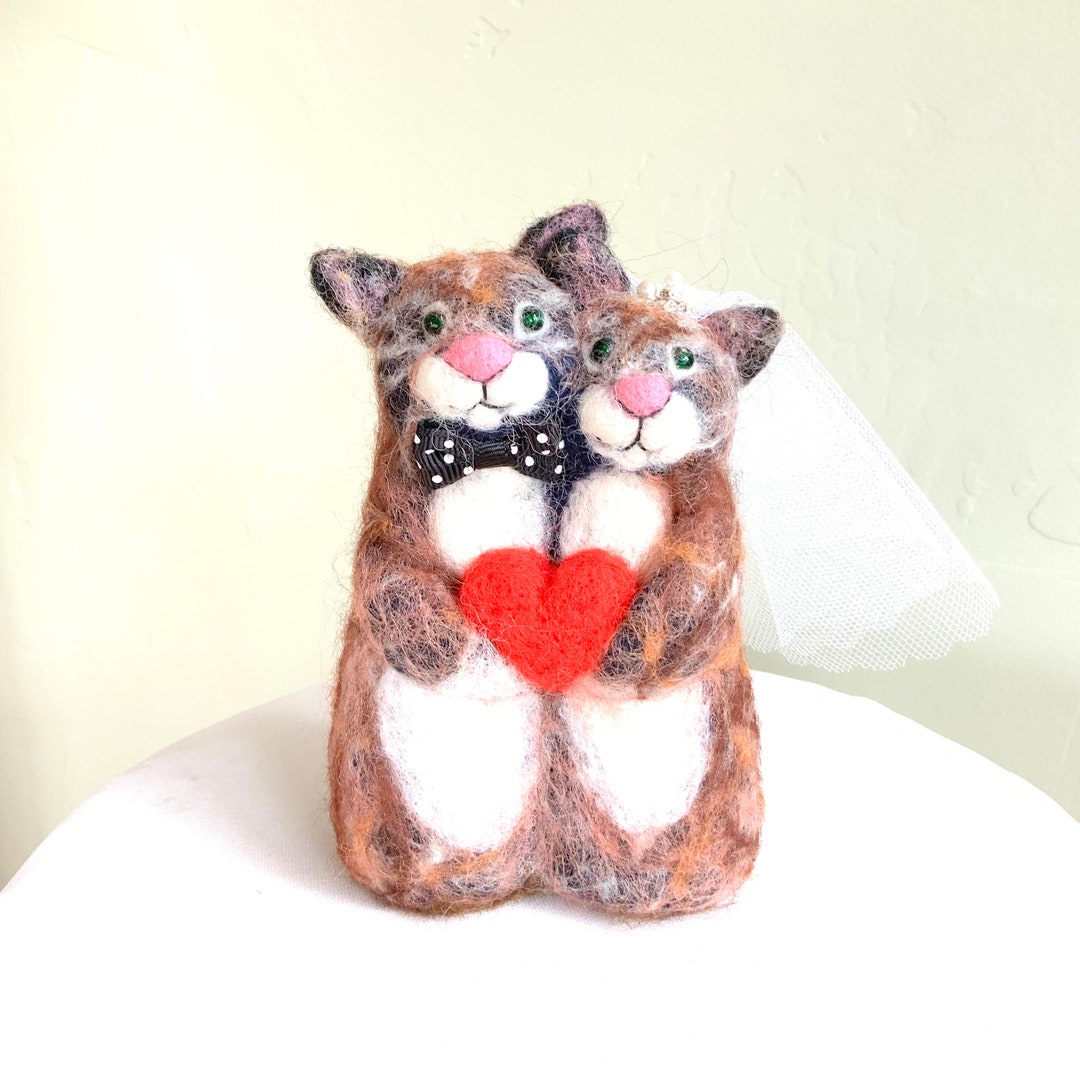 Cute Animals Bride and Groom Cake Topper Cat Wedding Cake - Etsy