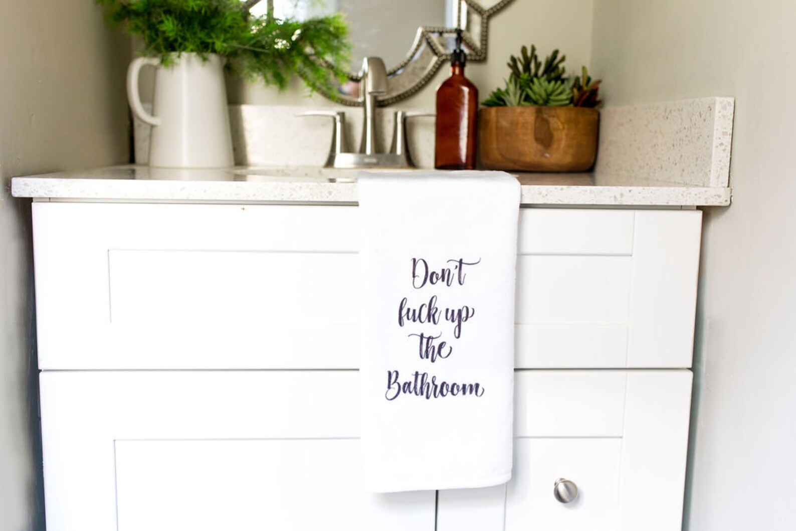 Funny Bathroom Hand Towel Get Naked Just Kidding This is a | Etsy