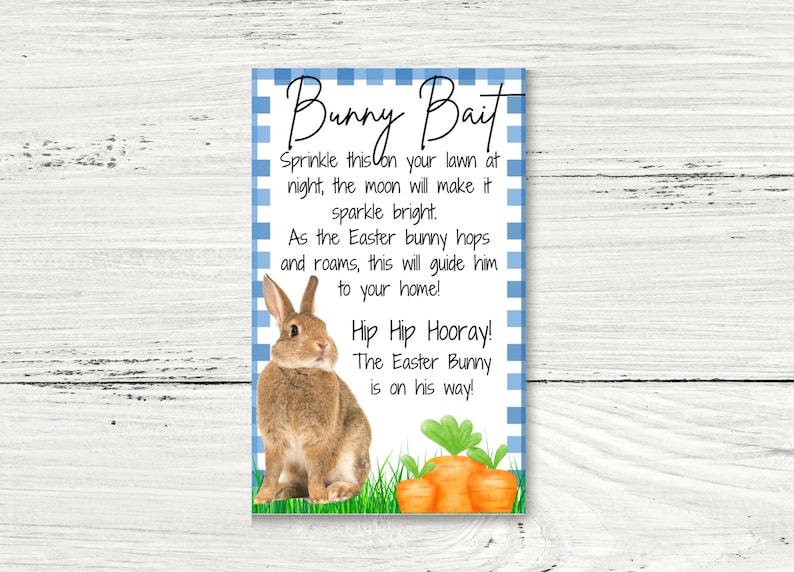 Bunny Bait Easter Gift Tag, Printable Easter Tag, Sunday School Craft ...