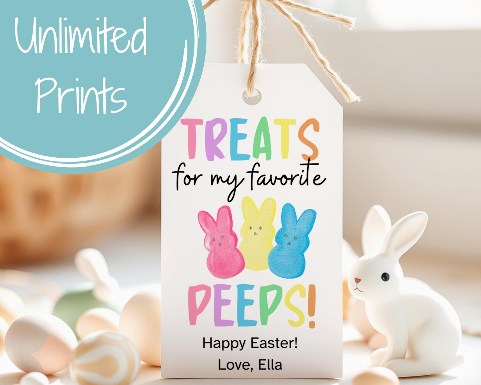 Printable Easter Gift Tags: "treats for My Peeps" - DIY Canva Template ...