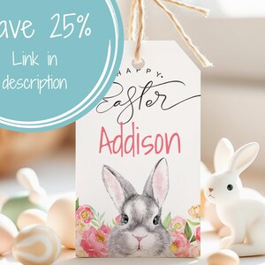 Printable Easter Bunny Gift Tags for Sunday School, Class Crafts ...