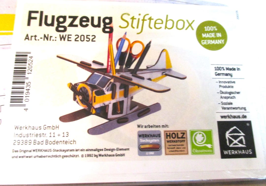 NIB Vintage Airplane Pen Holder flugzeug Stiftebox Desk Organizer ...