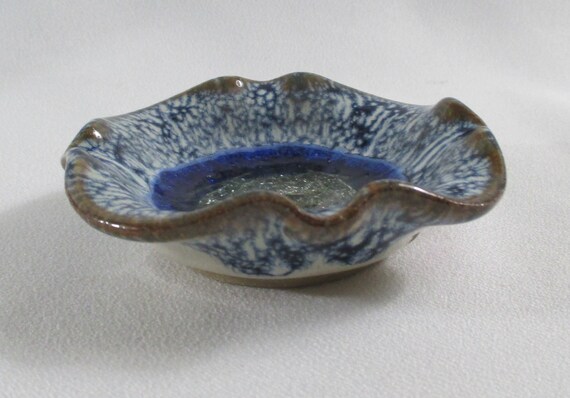 Rare Vintage Tiny Studio Art Pottery Ruffle Rim Salt … - Gem
