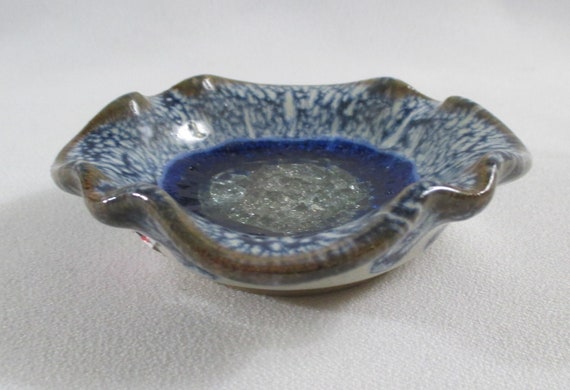 Rare Vintage Tiny Studio Art Pottery Ruffle Rim Salt … - Gem