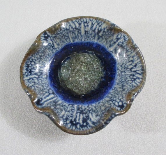 Rare Vintage Tiny Studio Art Pottery Ruffle Rim Salt … - Gem