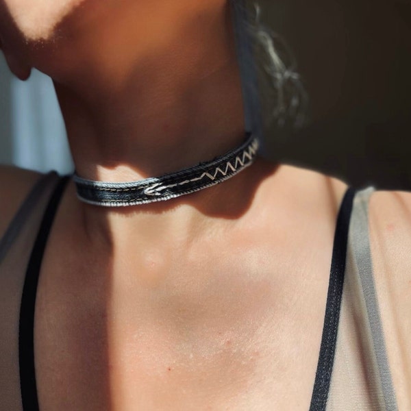 Embroidered Choker - Etsy