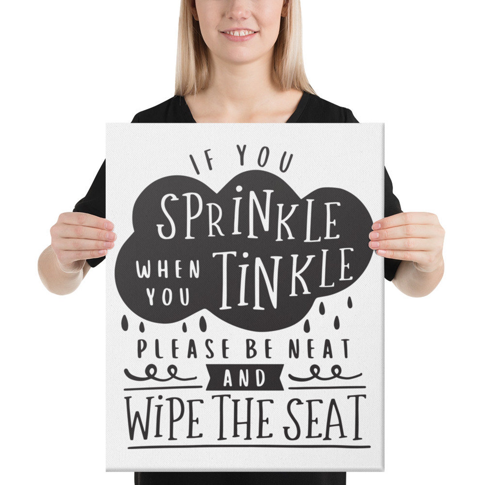 If You Sprinkle When You Tinkle Bathroom Canvas - Etsy