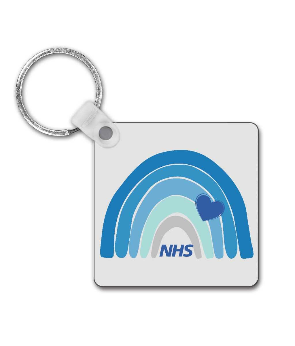 NHS Blue Rainbow Square Keyring - Etsy
