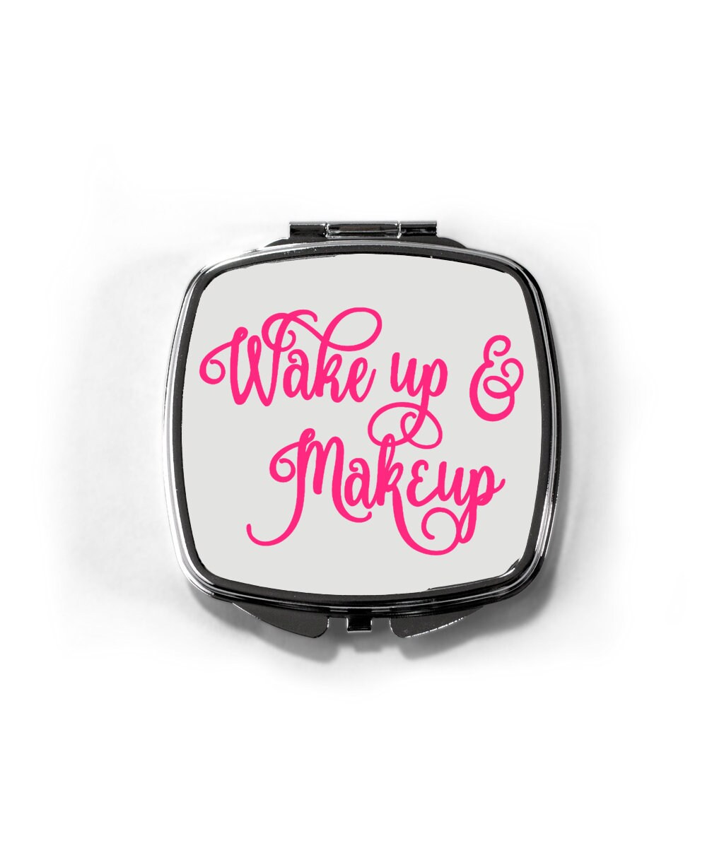 Wake Up & Make Up Compact Mirror - Etsy España