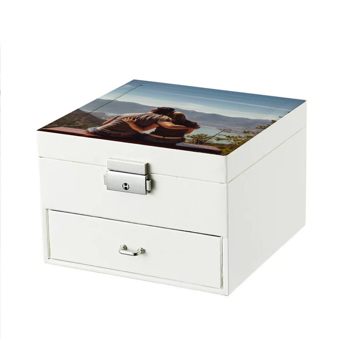 Custom Photograph White Lockable PU Cuboid Jewellery Box Gift Box - Etsy