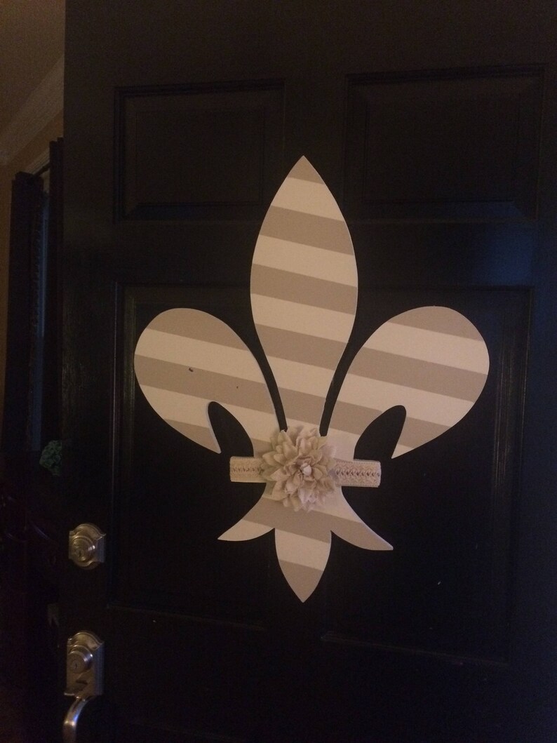 Striped Fleur De Lis Door Hanger - Etsy