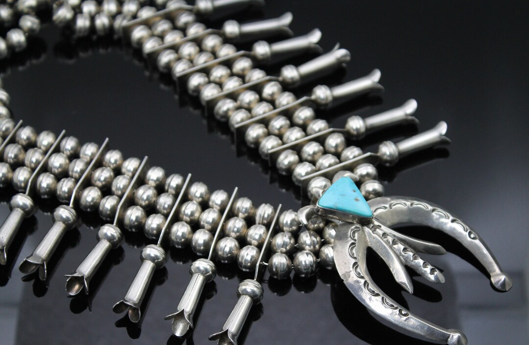 Handcrafted by Native American Silversmith Vintage Genuine Turquoise ...