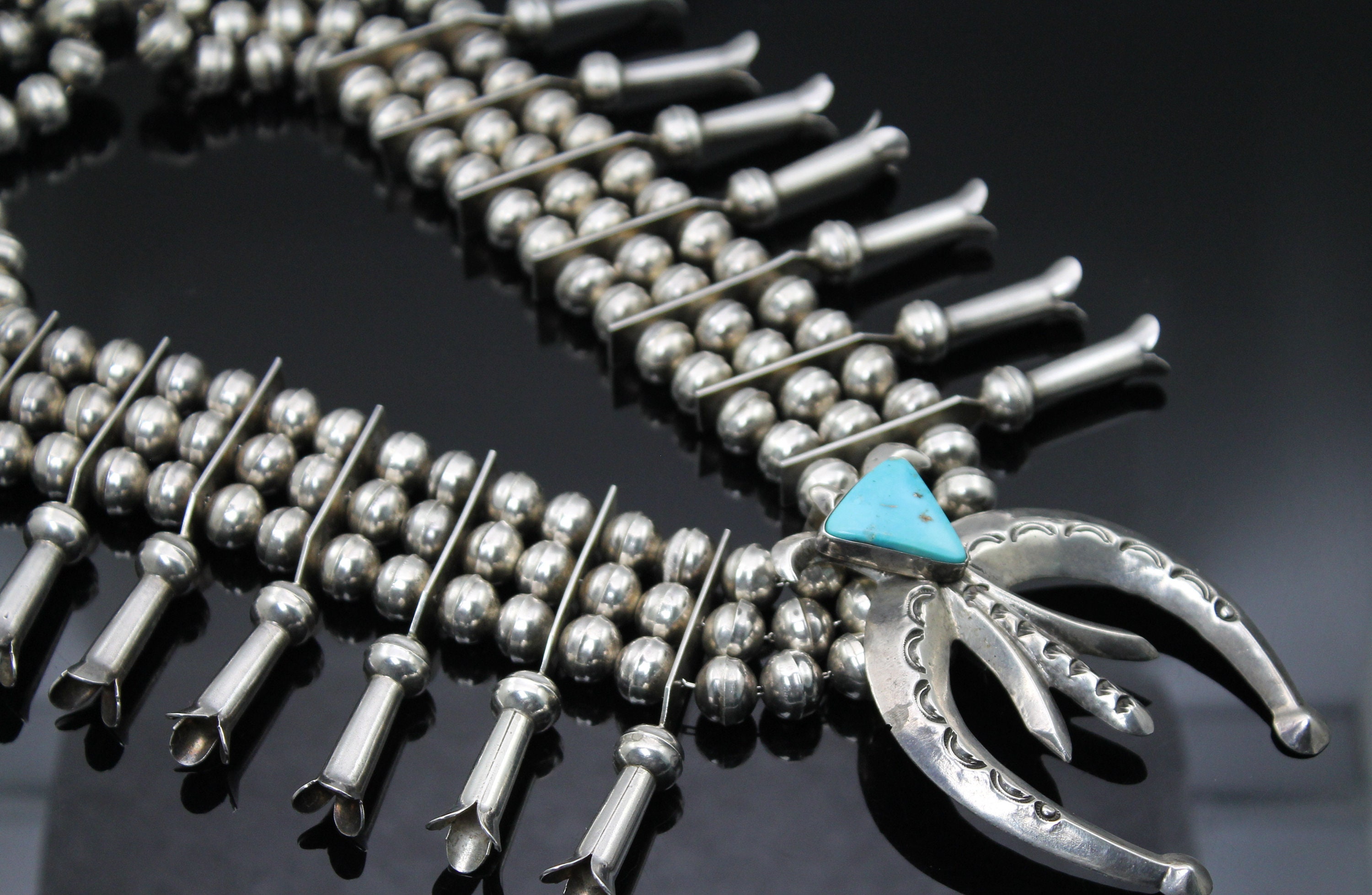 Handcrafted by Native American Silversmith Vintage Genuine Turquoise ...