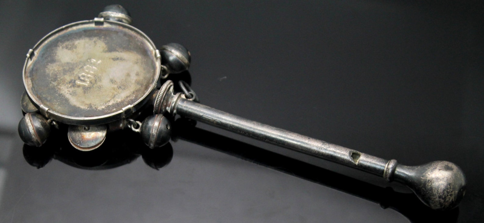 RARE Antique VICTORIAN ERA Solid Sterling Silver Baby Rattle With Bells ...