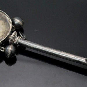 RARE Antique VICTORIAN ERA Solid Sterling Silver Baby Rattle With Bells ...