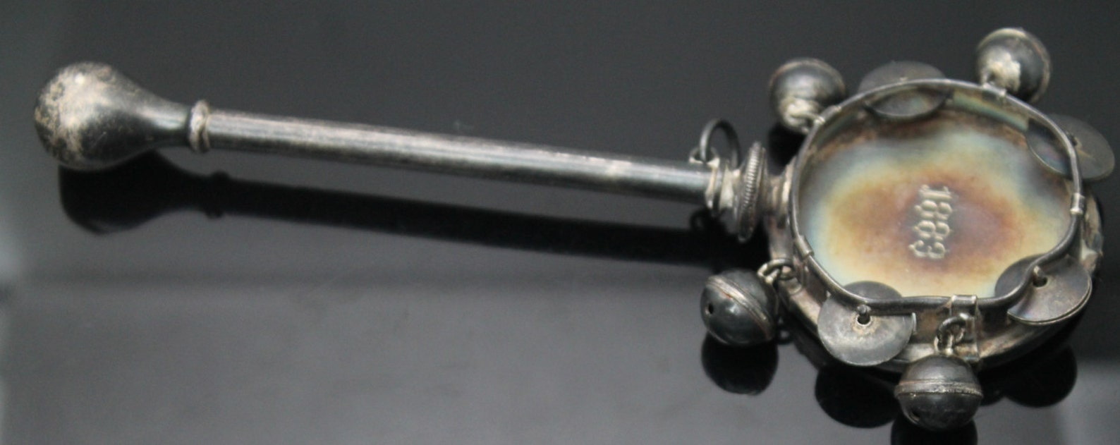 RARE Antique VICTORIAN ERA Solid Sterling Silver Baby Rattle With Bells ...