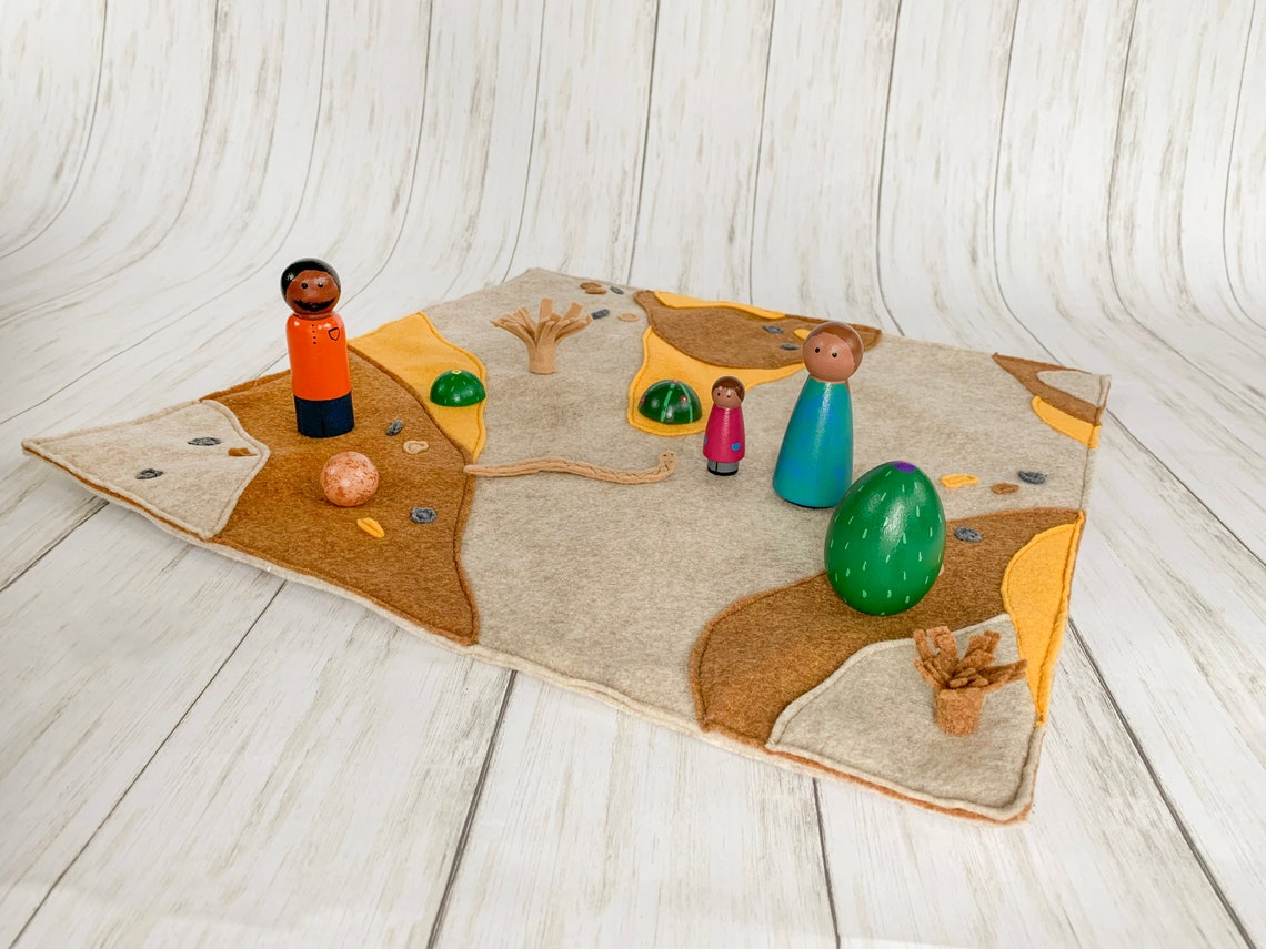 Desert Play Mat, Desert Playscape, Felt Play Mat, Felt Playmat, Eco ...