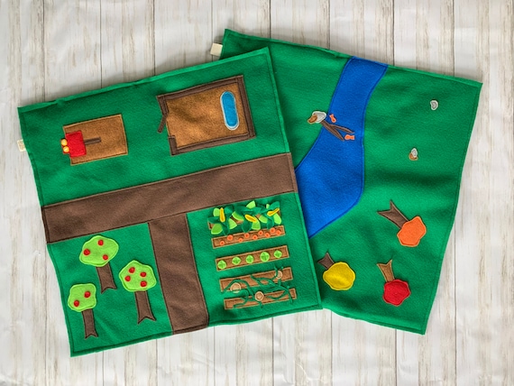 REVERSIBLE Homestead/river Play Mat Farming Playscape River | Etsy
