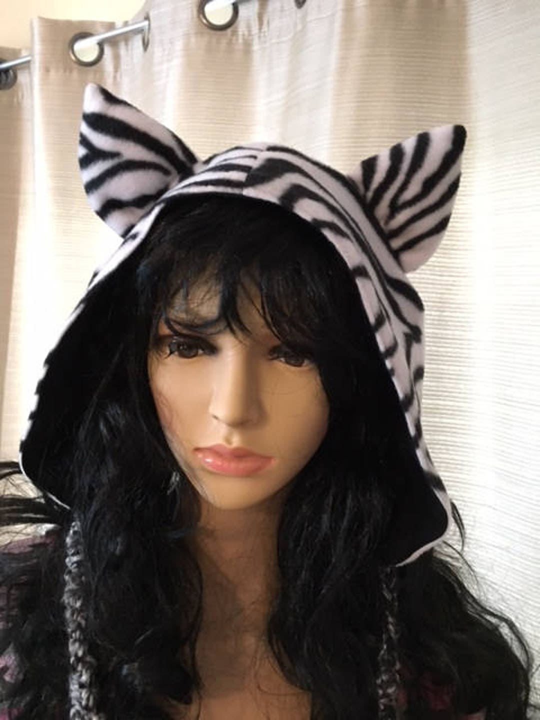 women-s-teens-hat-black-and-white-animal-print-fleece-etsy