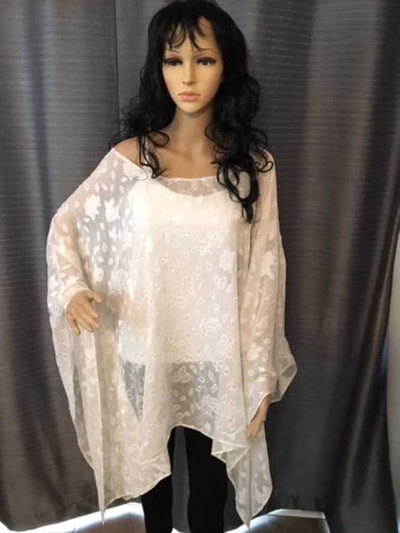 Sheer Poncho With Peek-a-boo on Sleeve - Etsy