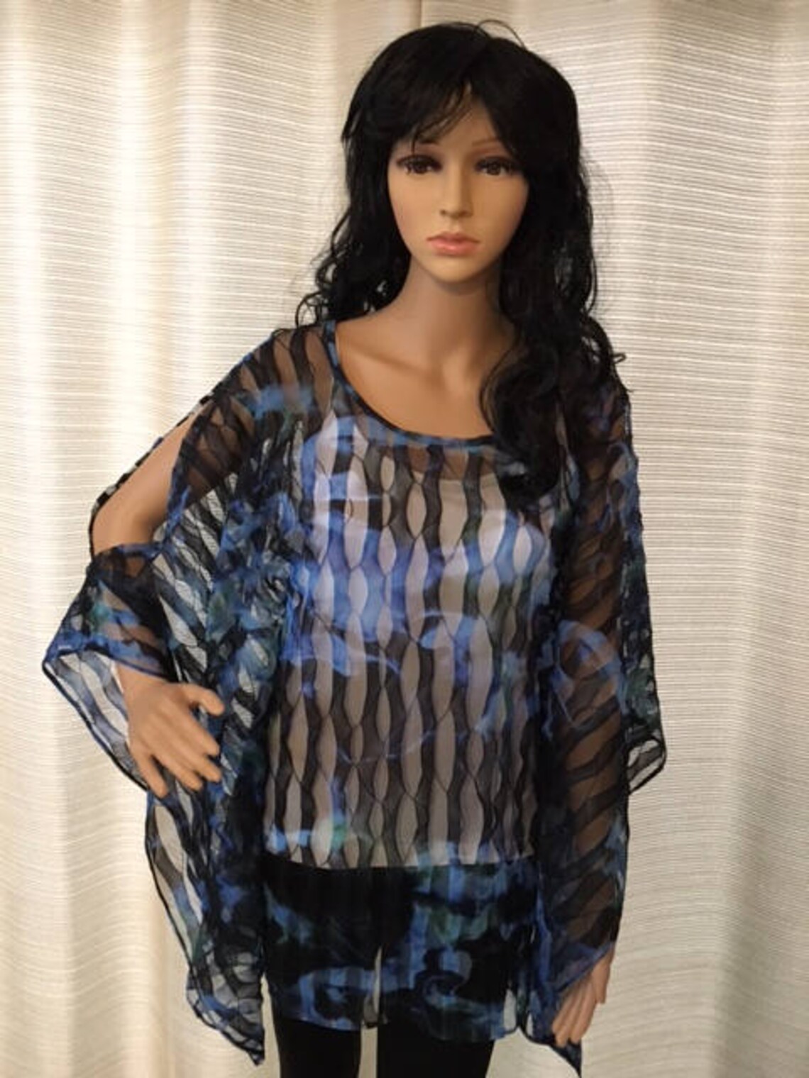 Sheer Poncho With Peek-a-boo on Sleeve - Etsy