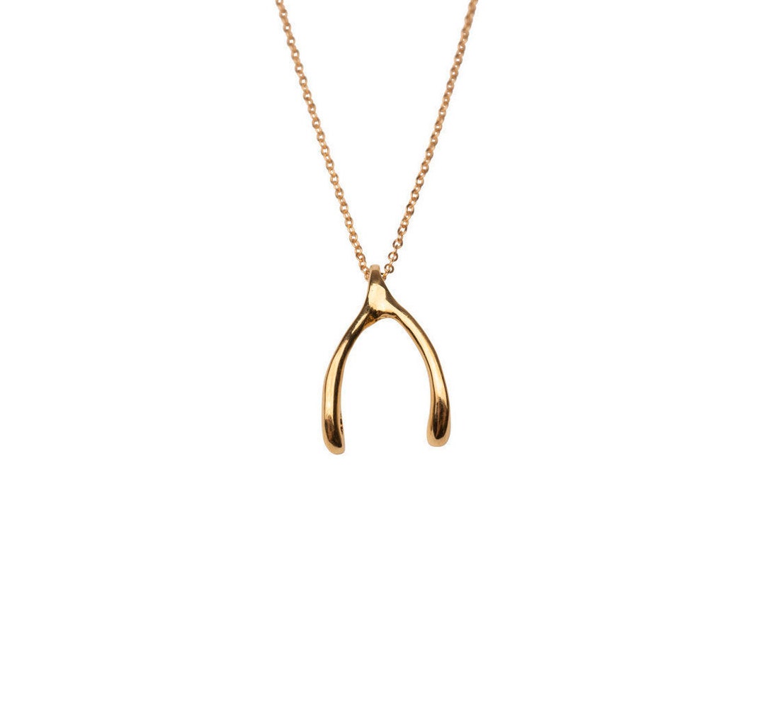 14k Gold Filled Wishbone Necklace: Simple Layering Necklace - Etsy