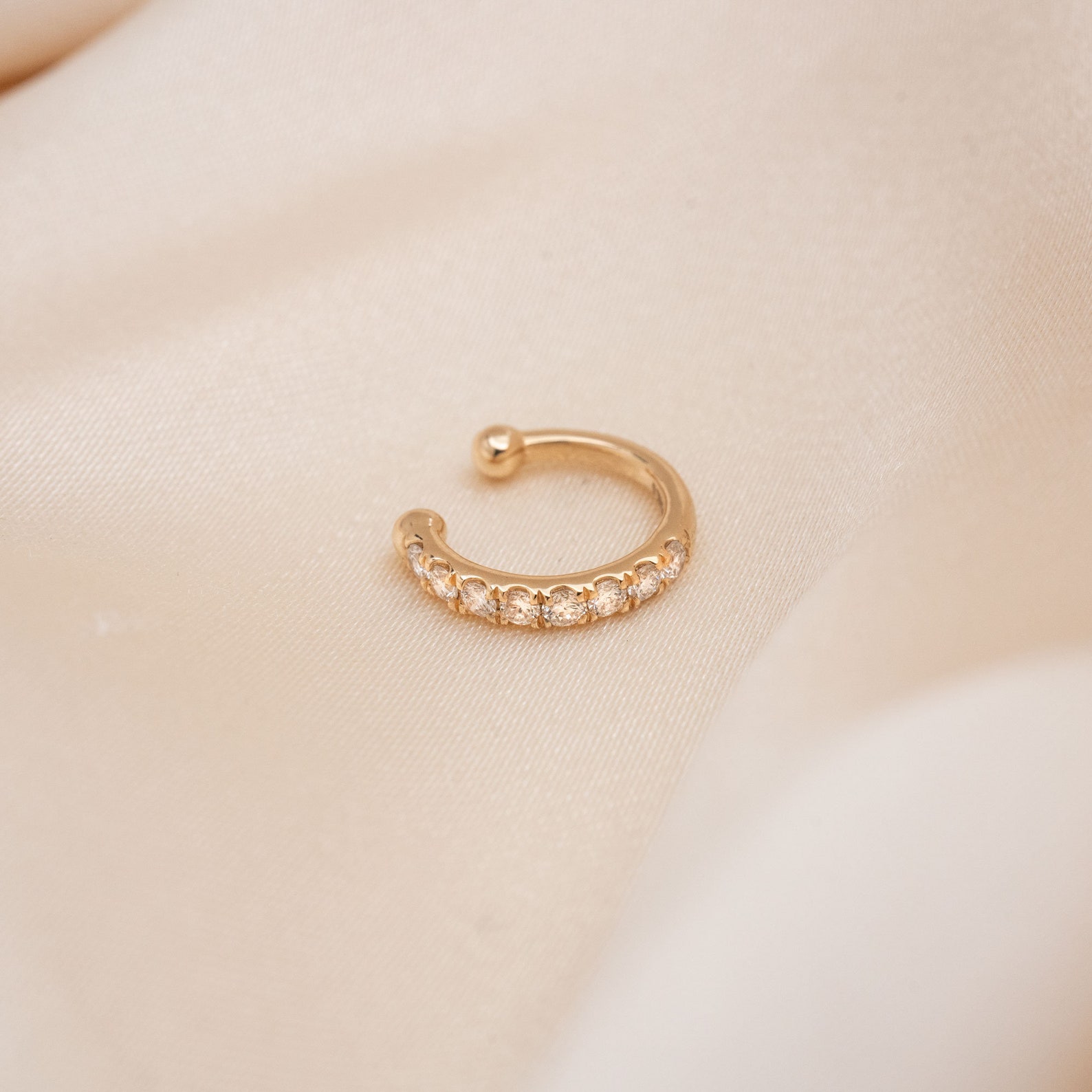 14k Diamond Ear Cuff Ear Cuff Diamond Jewelry Cute Ear | Etsy