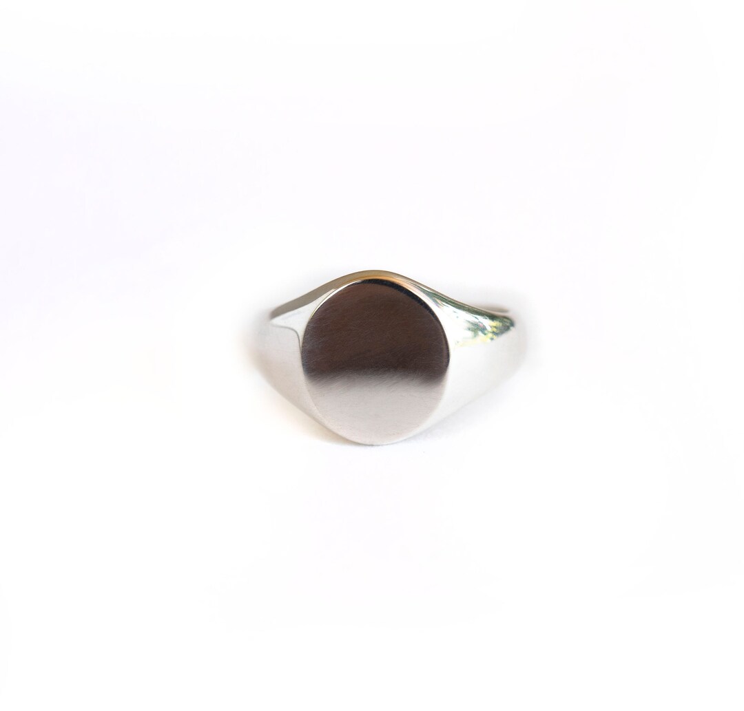 Sterling Silver Signet Ring: Custom Engraved Pinky Ring - Etsy
