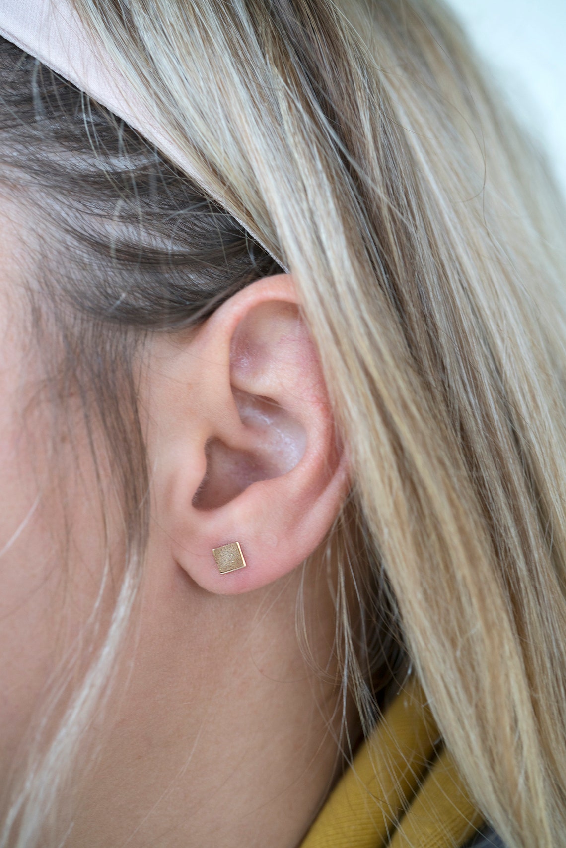 Gold Square Studs Gold Filled Studs Cute Gold Studs Dainty - Etsy