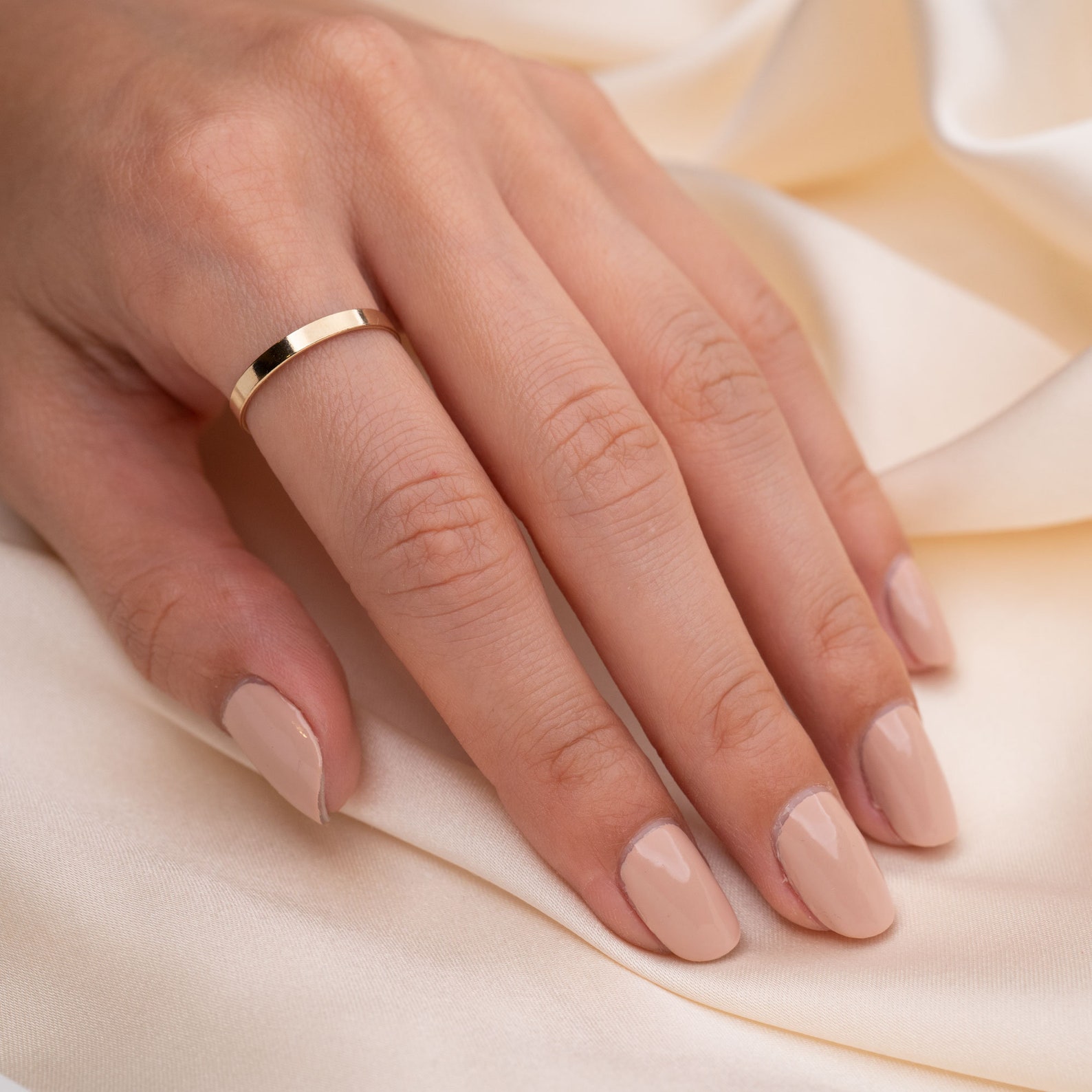 Gold Flat Band Ring 2.25mm 14k Gold Filled Ring Gold - Etsy