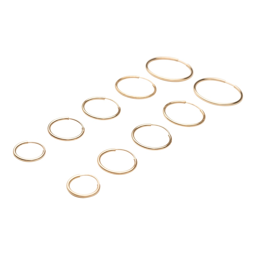 14k Gold Filled Endless Hoop Earrings: Lightweight, Hypoallergenic - Etsy