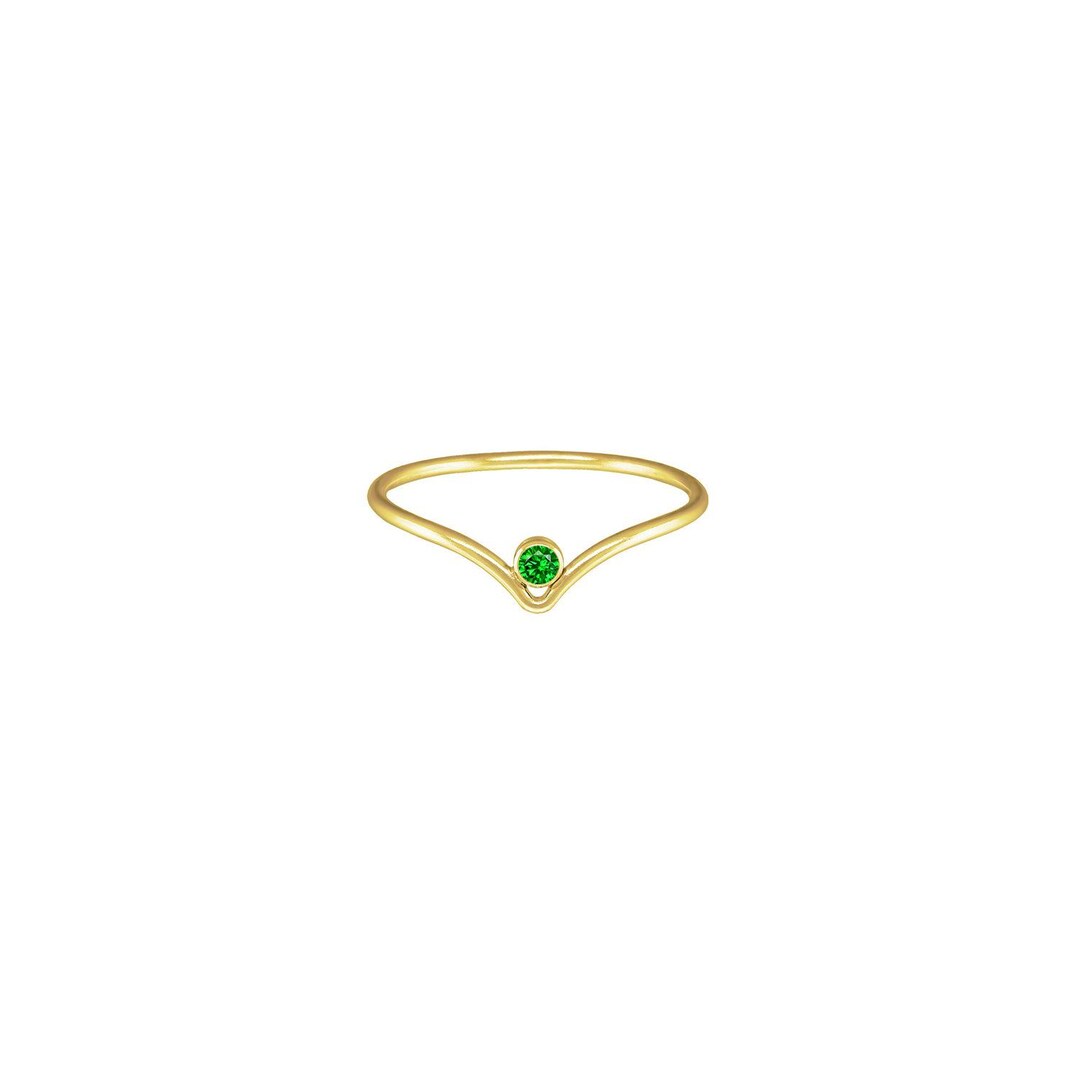 Gold Filled Emerald Chevron Stacker - Etsy
