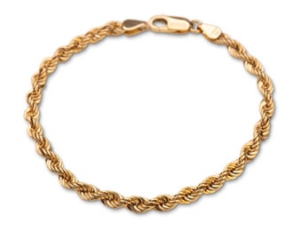 14k Gold Rope Bracelet - Etsy