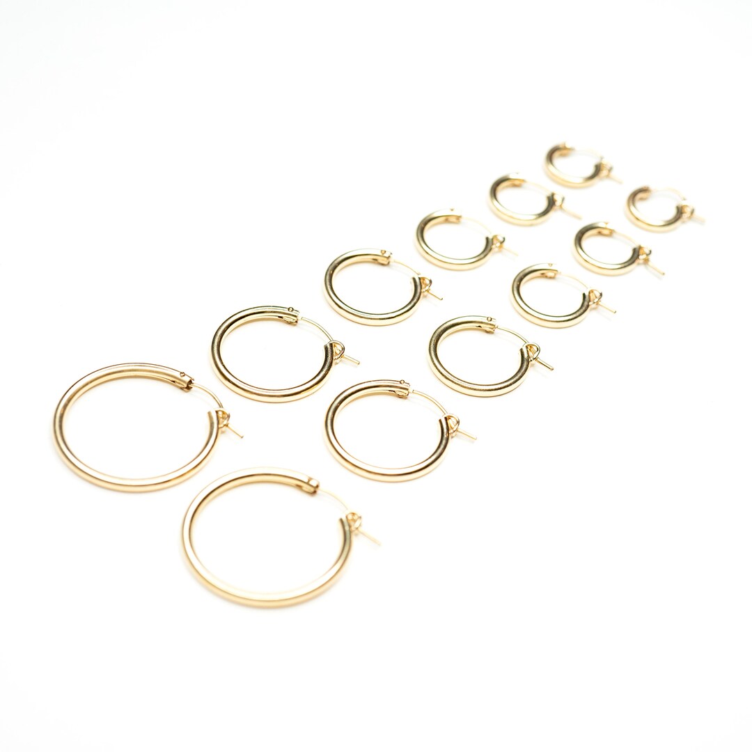Handmade 14k Gold Filled Hoop Earrings: Lightweight Clasp Hoops - Etsy