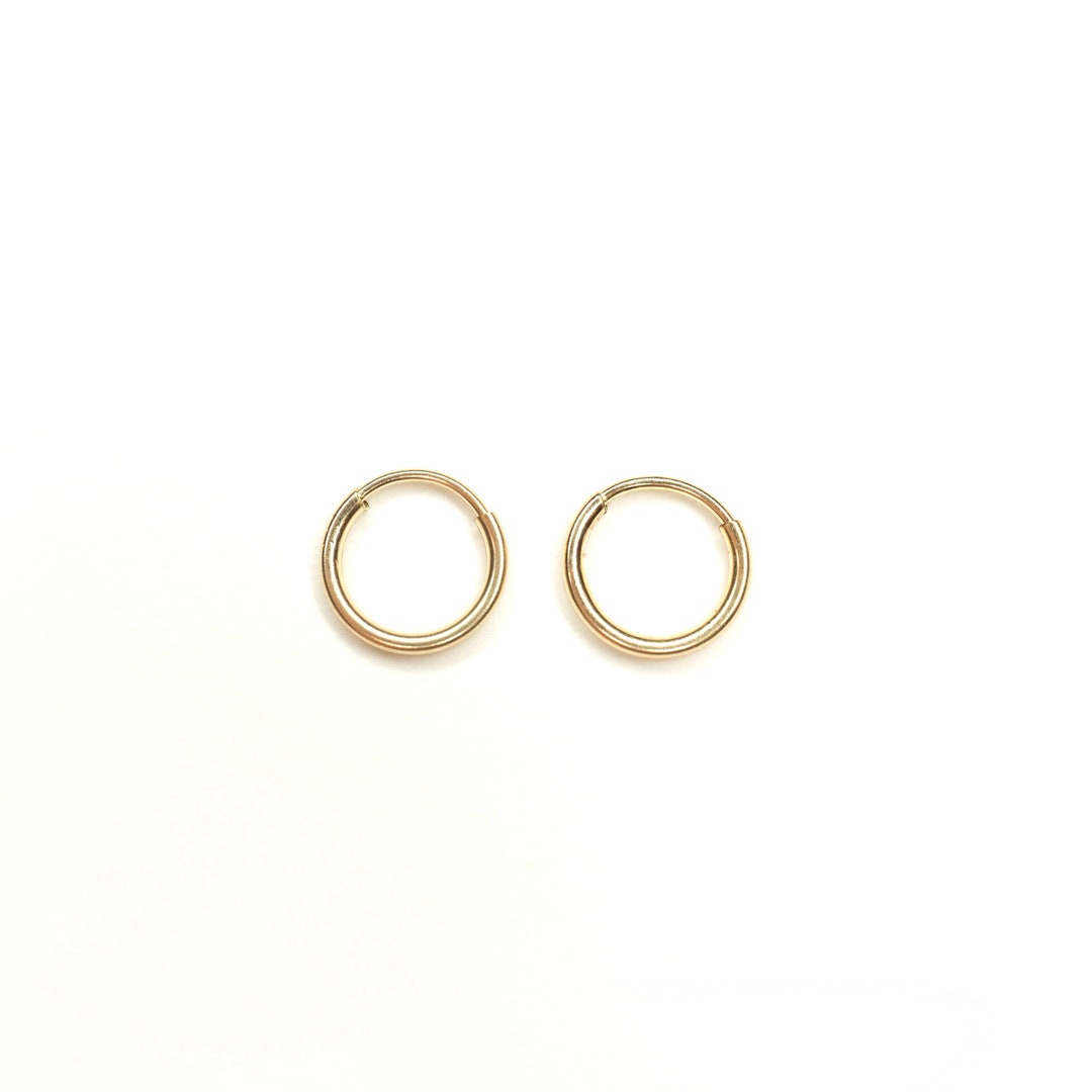 Small Gold Endless Hoops, Simple Gold Filled Hoops, Gold Hoop Earrings ...