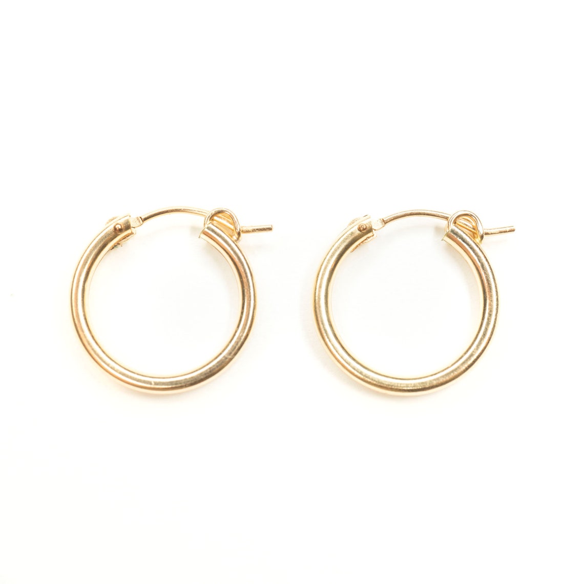 Gold Clasp Hoops 18mm Lightweight Hoops Clasp Hoops | Etsy