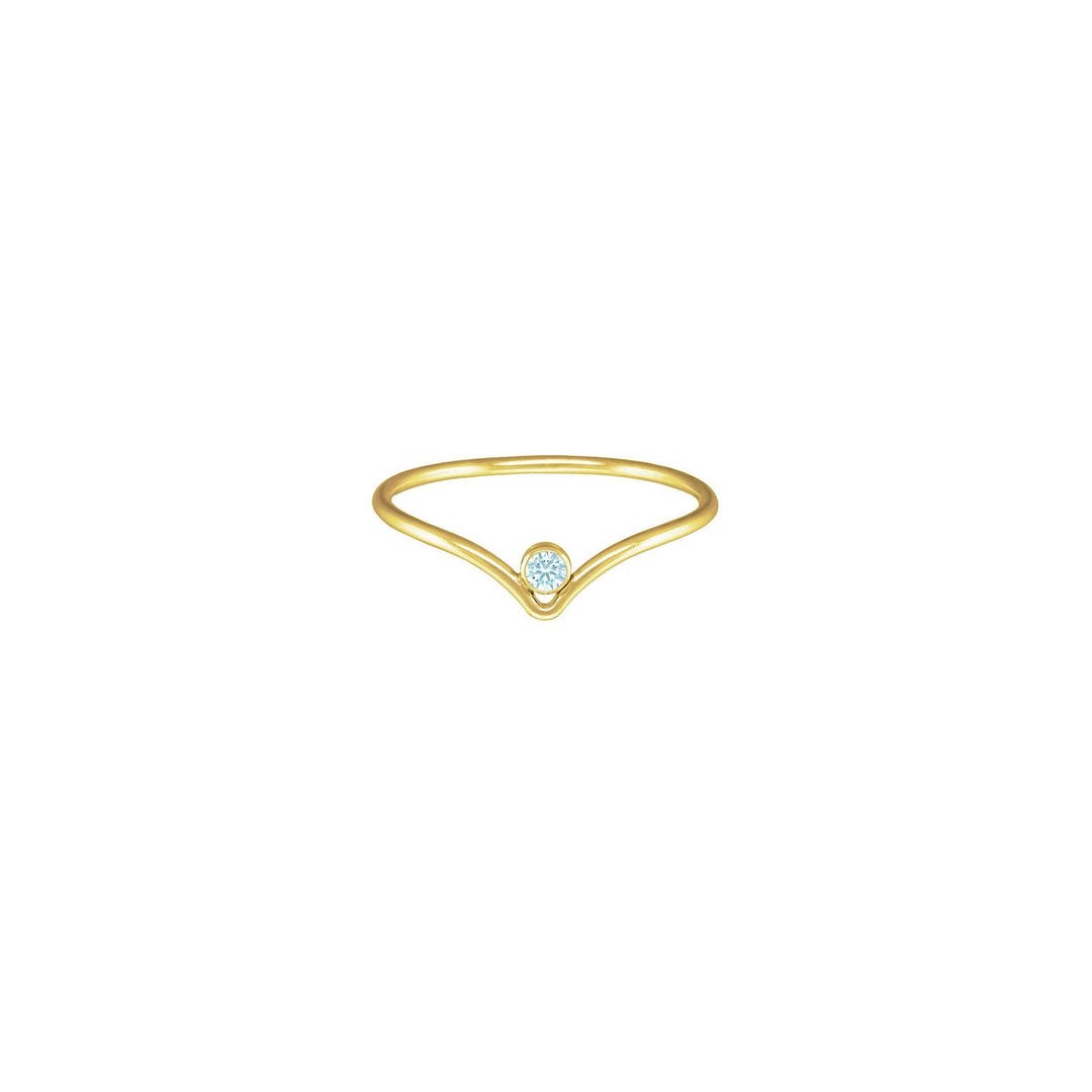 Gold Filled Aquamarine Chevron Stacker - Etsy