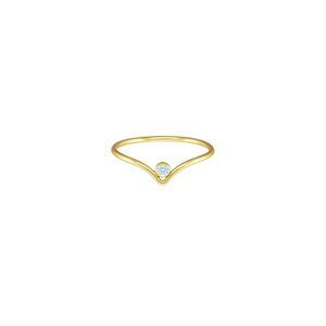 Gold Filled Aquamarine Chevron Stacker - Etsy