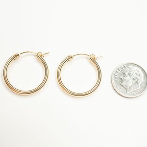 Gold Clasp Hoops, 18mm, Lightweight Hoops, Clasp Hoops, Everyday ...