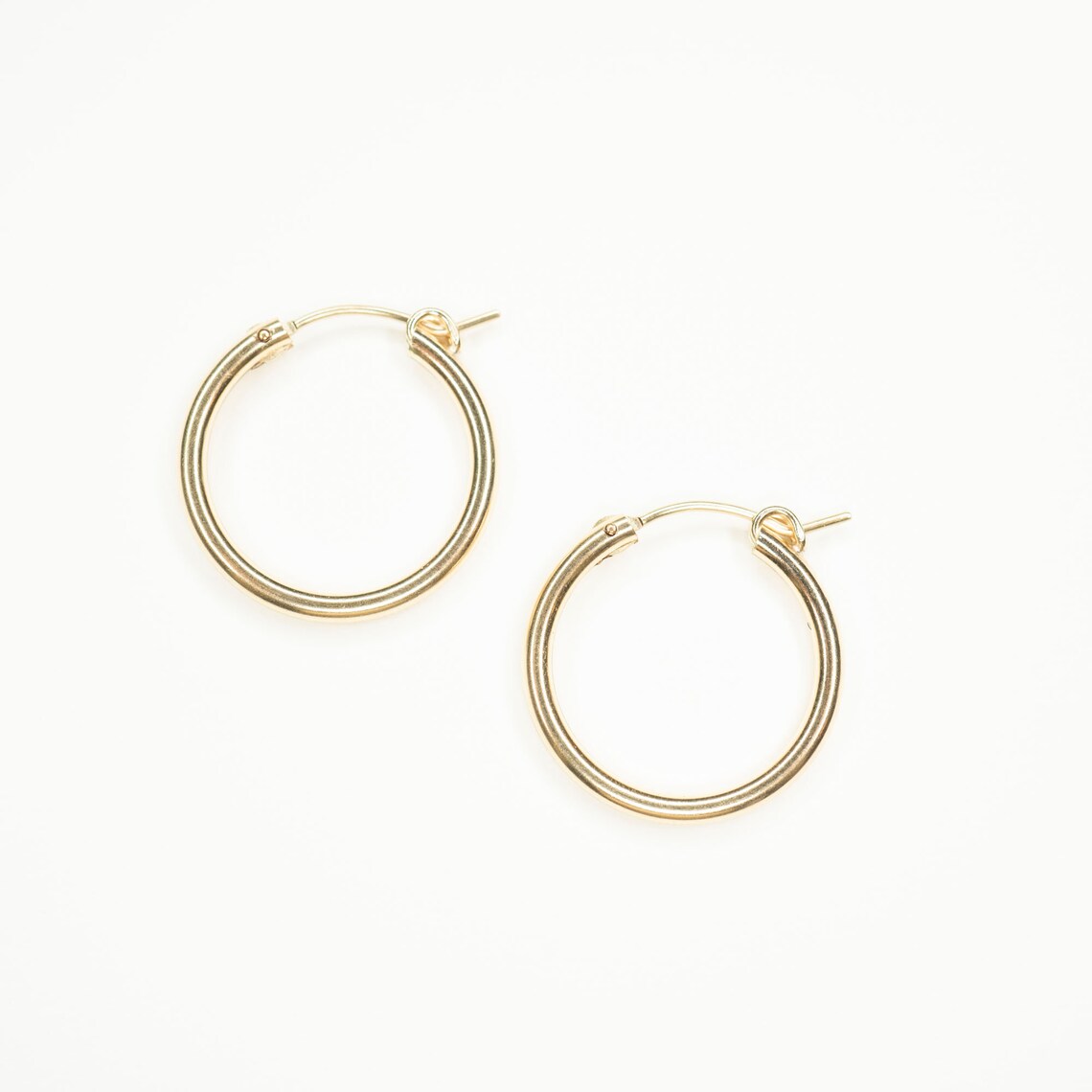 Gold Clasp Hoops 18mm Lightweight Hoops Clasp Hoops | Etsy