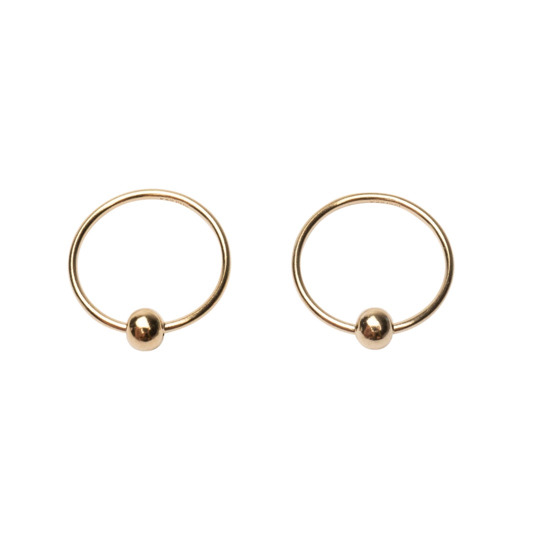 Gold Filled Dot Hoop Earrings, Dainty Endless Hoops - Etsy