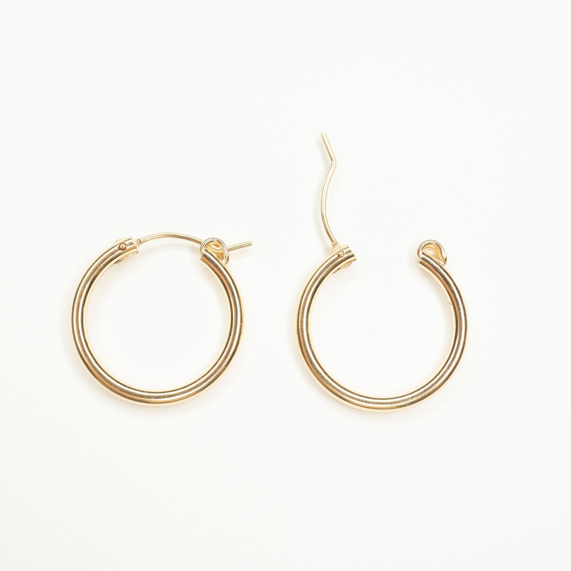 Gold Clasp Hoops 18mm Lightweight Hoops Clasp Hoops | Etsy