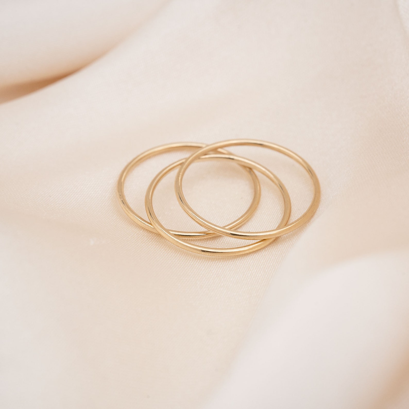 Gold Stackable Ring Set of 3, 14k Gold Filled Ring, Gold Stacker, Gold ...