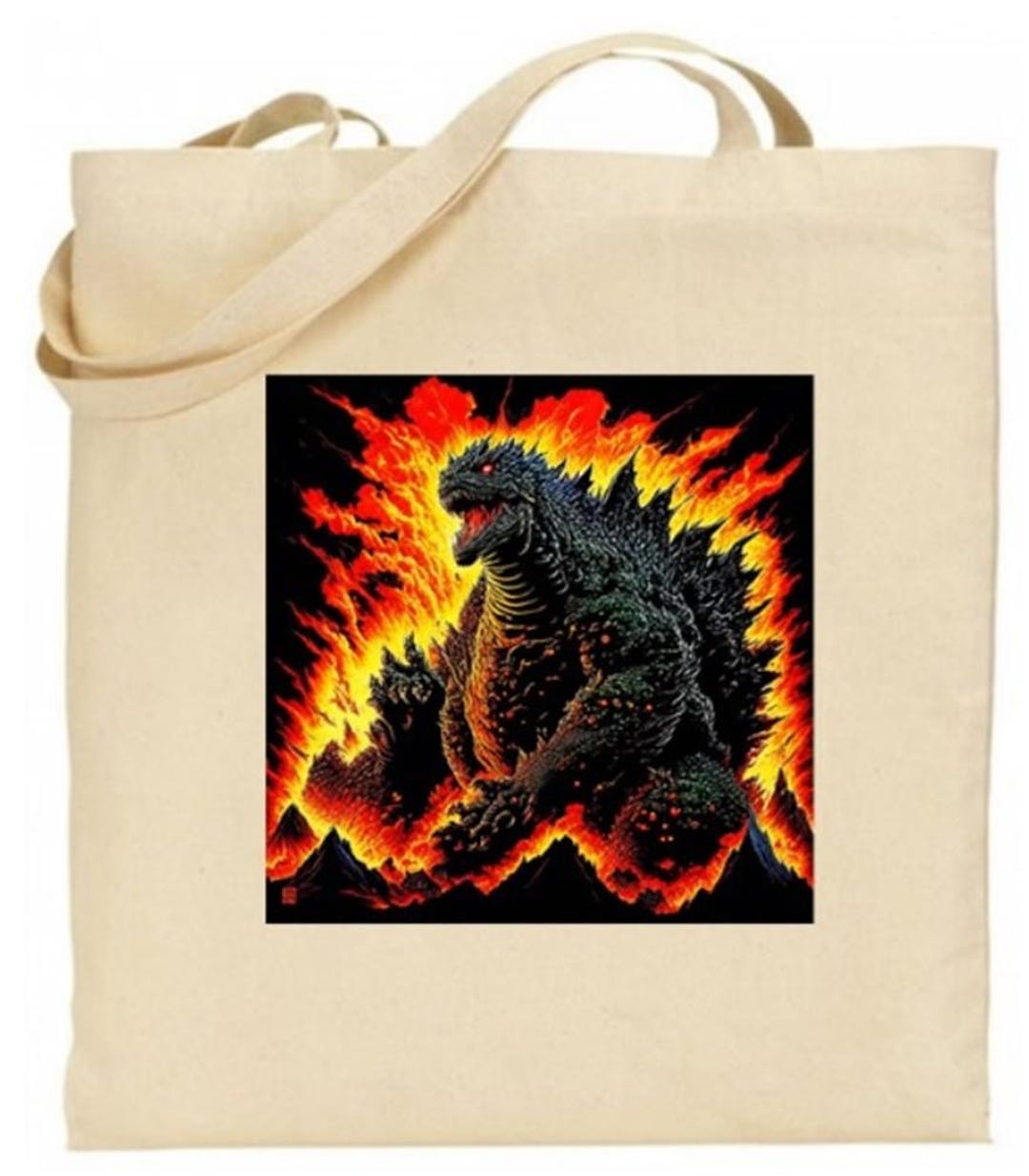 Godzilla Canvas Tote Bag 38 CM X 42 CM Heavy Weight 5 OZ Durable ...