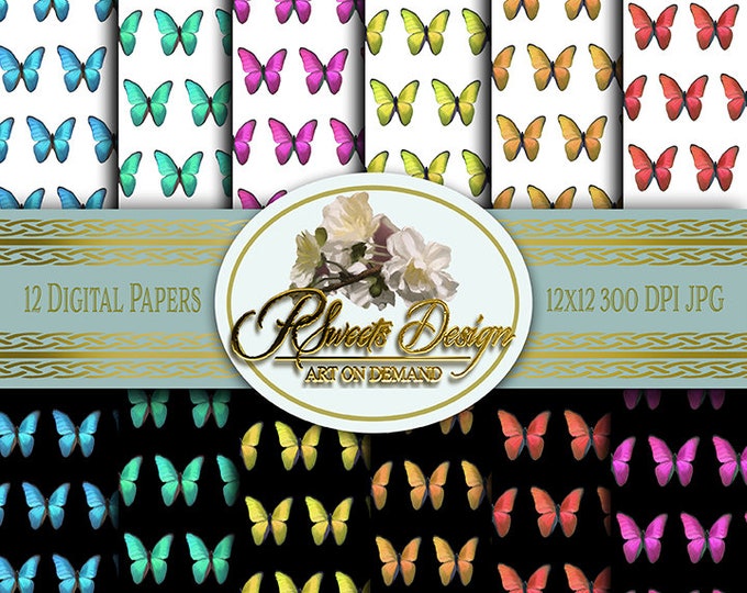 Butterfly Digital Paper - Etsy